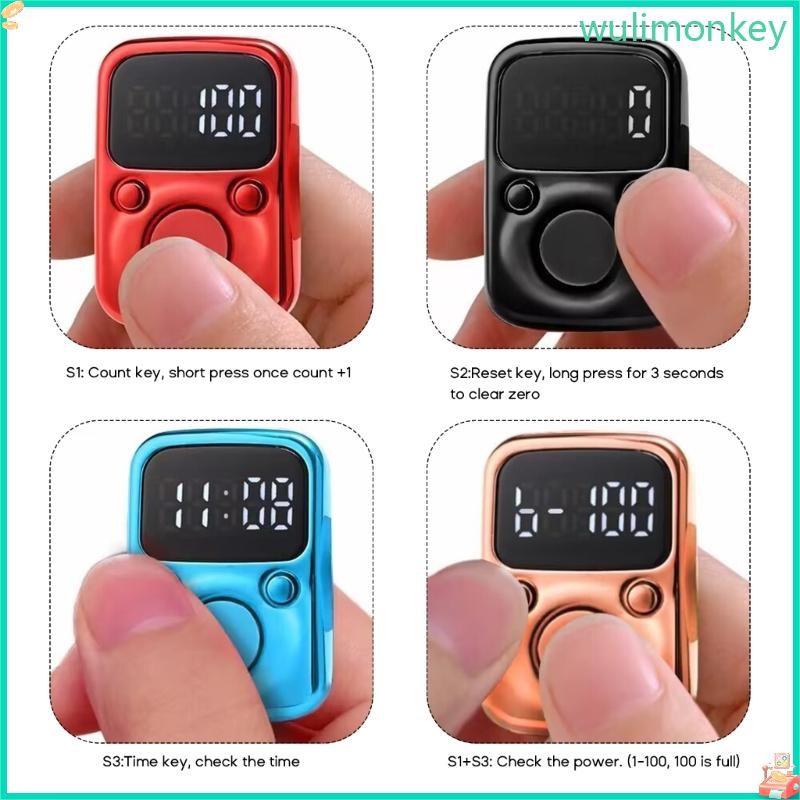WU Rechargeable Digital LED Electronic Hand Tally Counter Timer ...