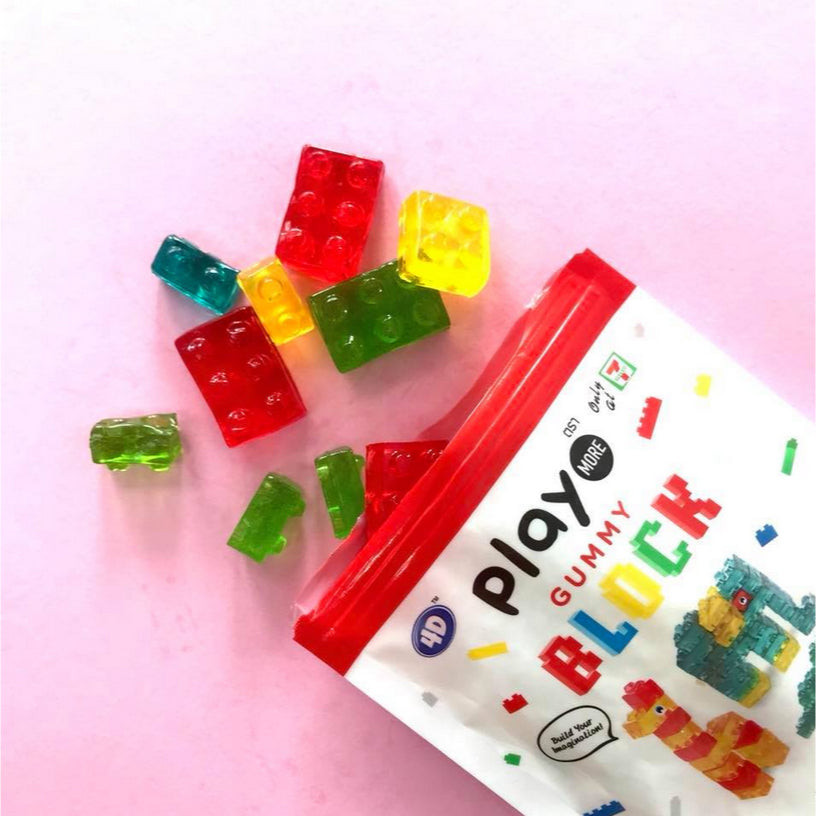 Play More Gummy Block Build Imagination Gelatin Pectin Toy Jelly Sweet ...
