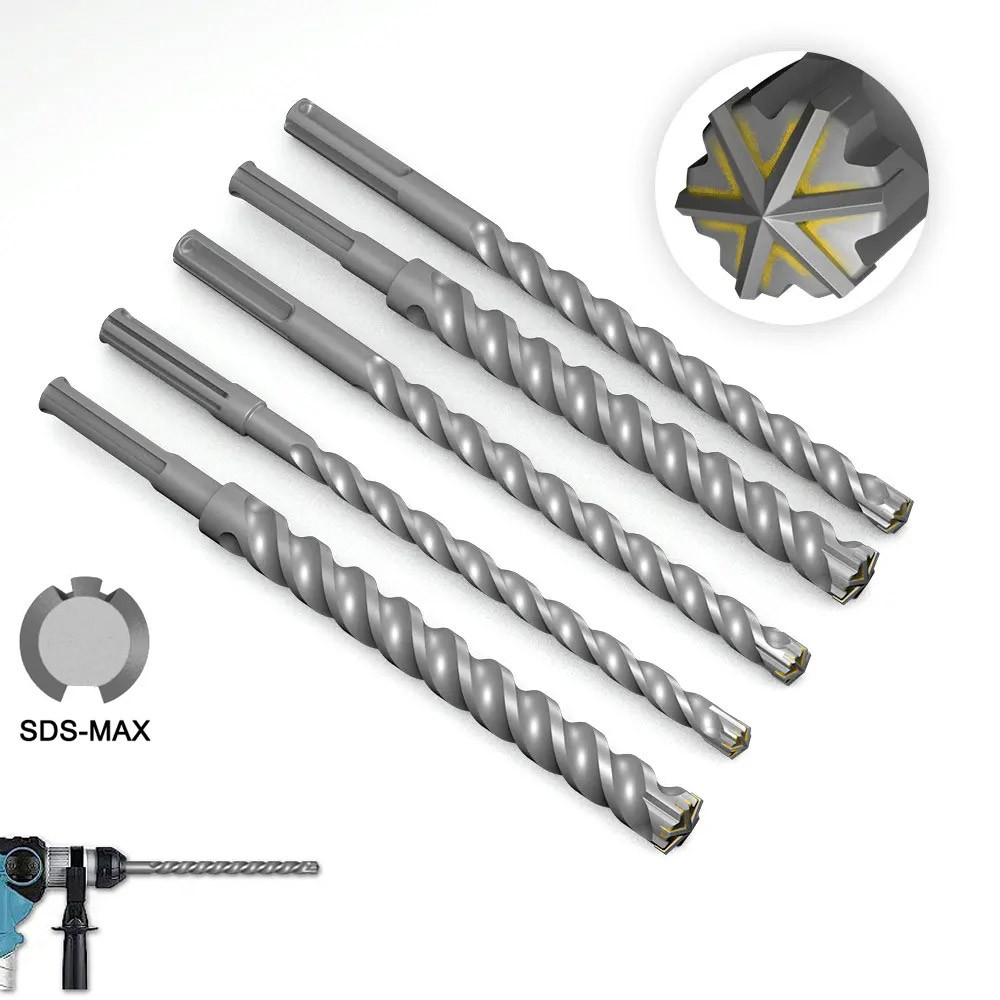 280-370mm SDS-MAX Rotary Hammer Drill Bit With Six Blades Better for ...