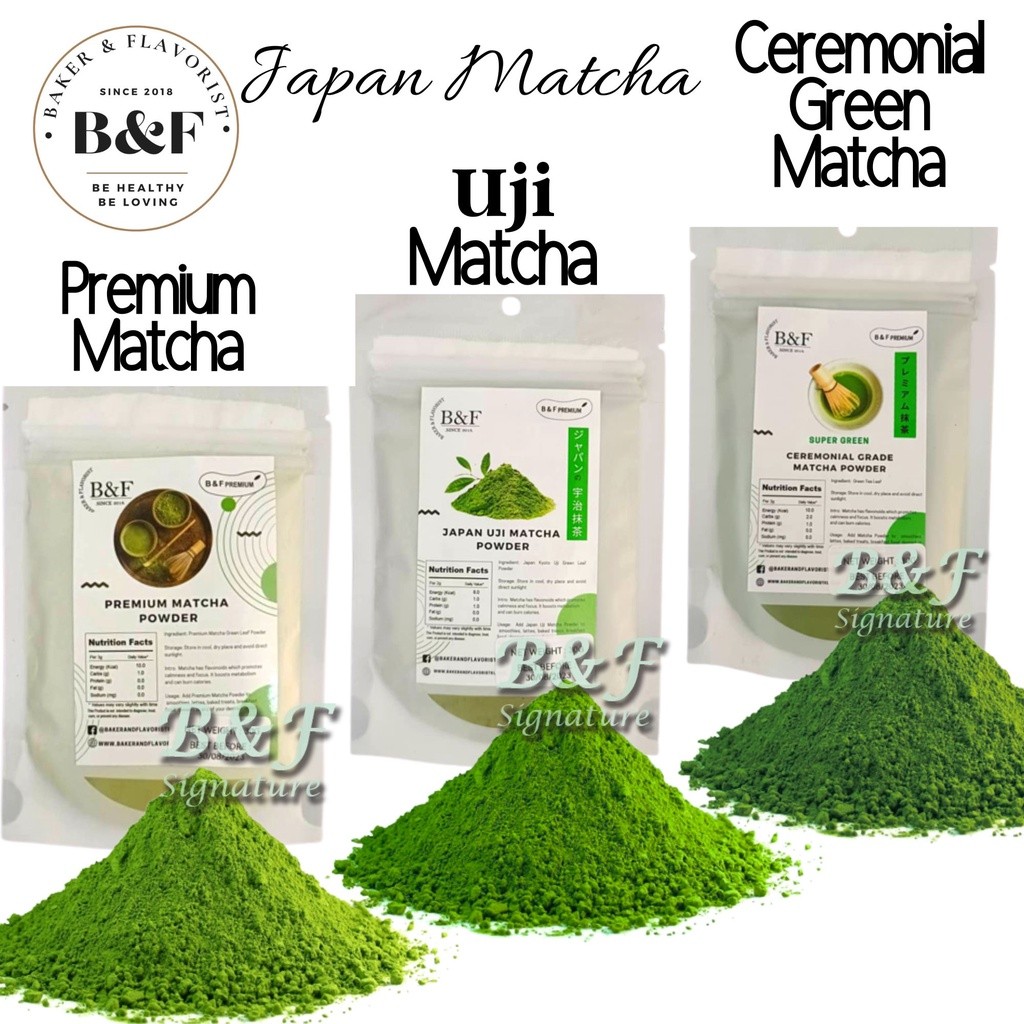 Premium Matcha Powder HALAL Uji Japanese green tea 高级抹茶粉 Hojicha Powder ...