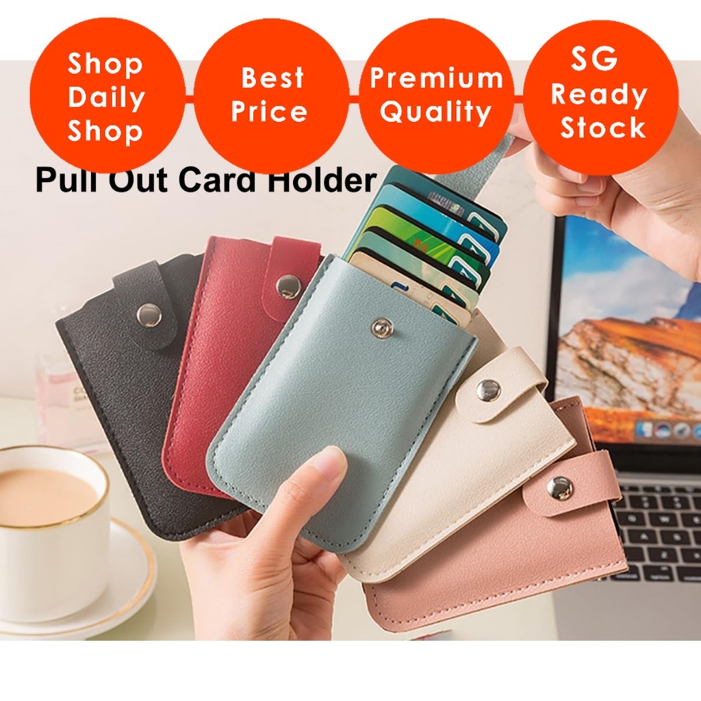 SDS Pull Out Credit Card Holder, PU Leather Card Organizer | Shopee ...
