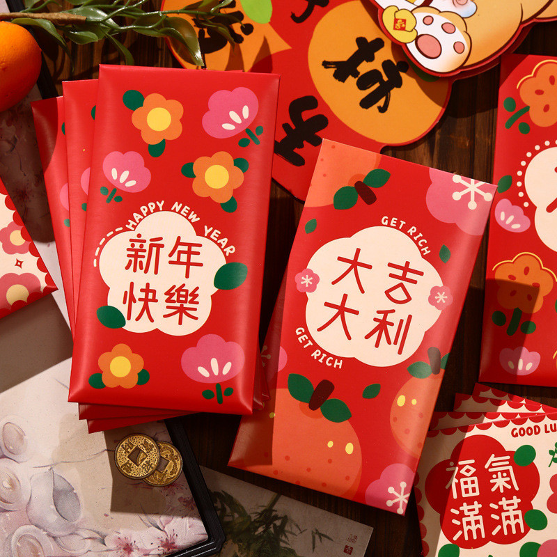 6 PCS 2025 CNY Angpao Red Packet Red Pocket Chinese New Year Ampao Year ...