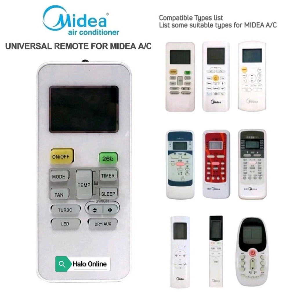 Universal Remote Control For Midea Aircond Air / Conditioner (KS-MD01V ...