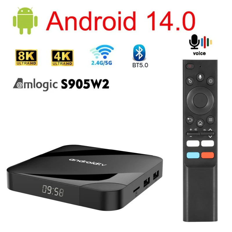 TV98 ATV W2 TV Box Android 14 TV98 ATV Amlogic S905W2 iptv 5G Dual Wifi ...