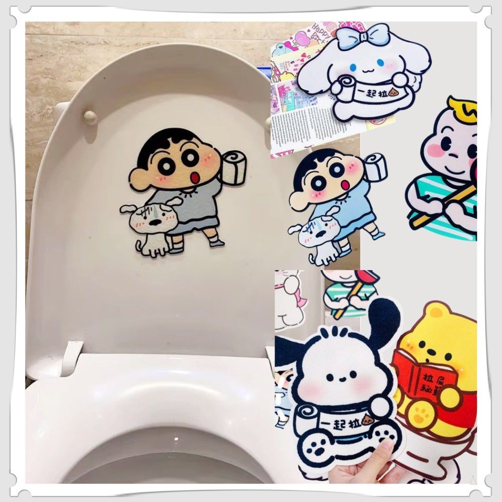 Kawaii Crayon Shin-chans Sanrio Cinnamoroll Toilet Deodorant Sticker ...