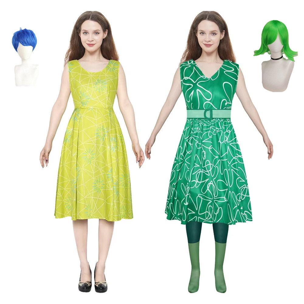 Anime Inside Out 2 Joy Yellow Cosplay Costume for Adult Women Disgust ...