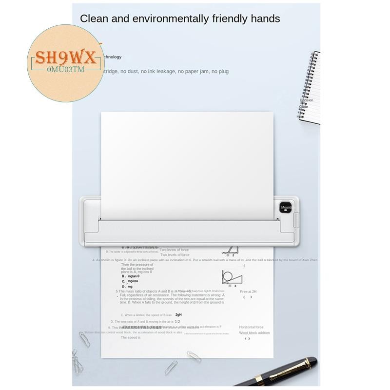 Printer Inkless Portable A4 Thermal Printer Portable Home Office ...