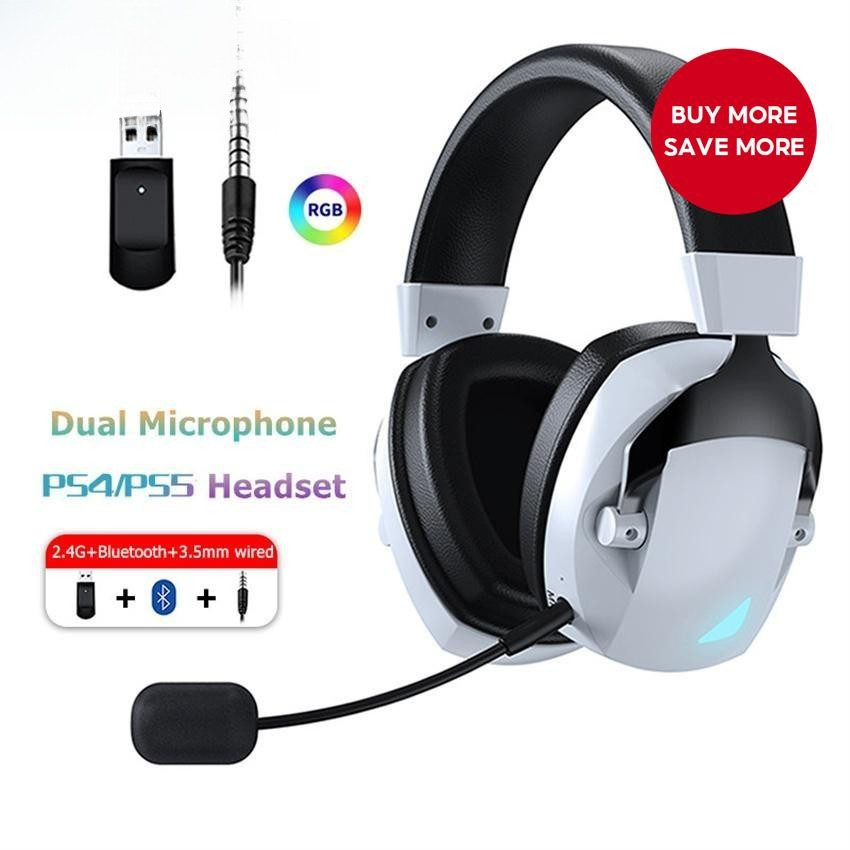 Wireless Gaming Headset with Mic 2.4G USB Dongle +Bluetooth +3.5mm ...