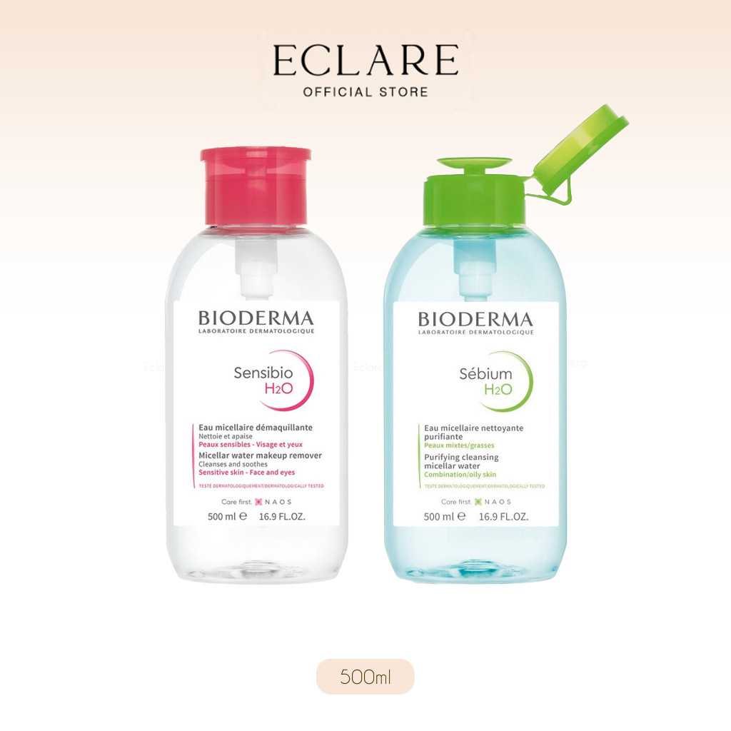 Bioderma H2O Purifying Micellar Water with Reverse Pump 500ml ...
