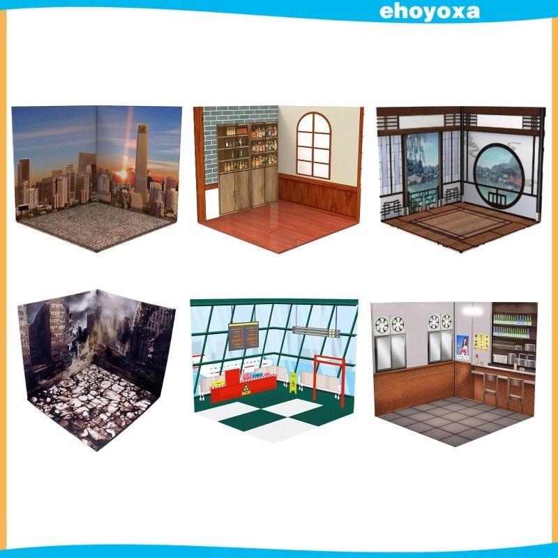 [Ehoyoxa] 1:6 Backdrop Scene Organizer Diorama DIY Cabin Model Layout ...
