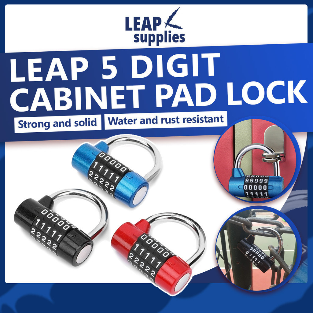 LEAP 5 Digit Cabinet Pad Lock | Locker Gate Combination Lock | Shopee ...