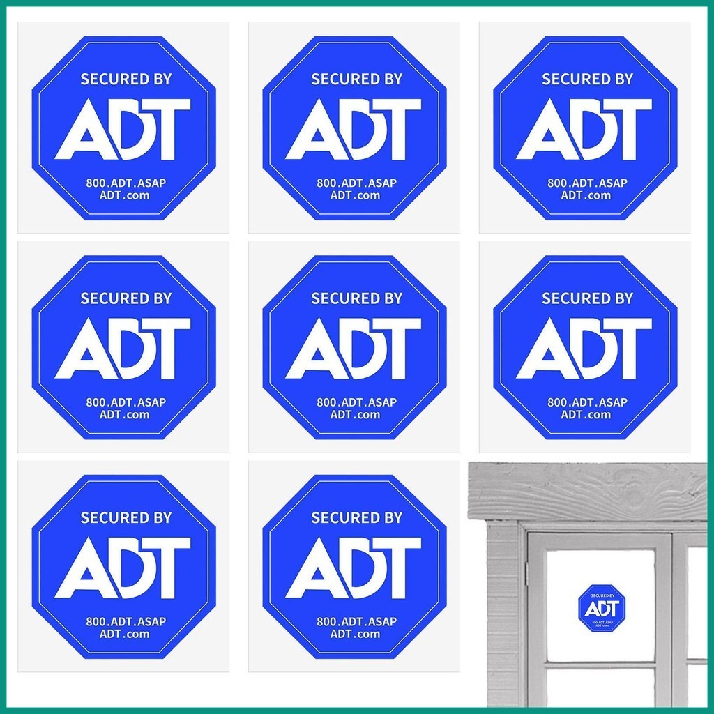 ADT Safety Sign Stickers Waterproof ADT Safety Warning Window Sticker ...