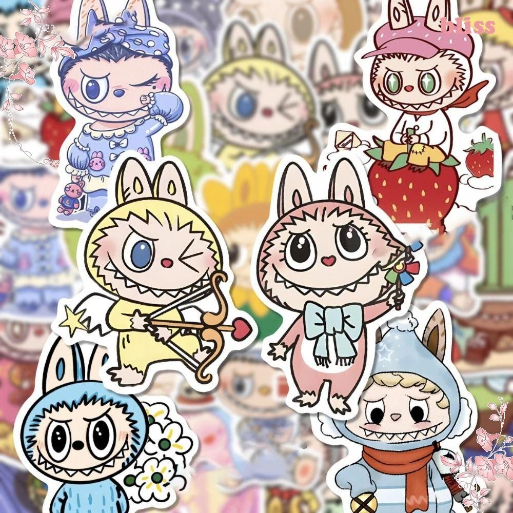 BLISS 53PCS Graffiti Labubu Decals, Cute Cartoon Labubu Stickers ...
