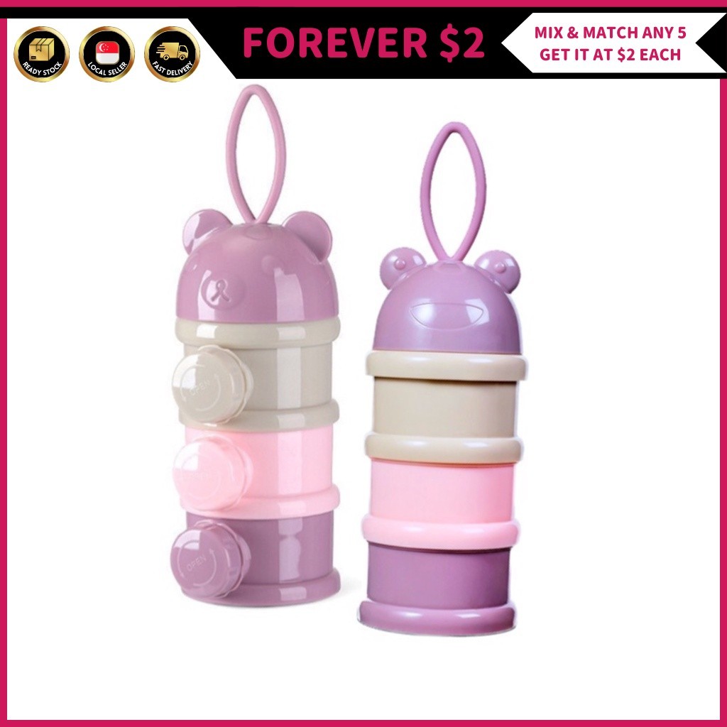 (FOREVER $2) 3 Section Milk Powder Container Baby Food Storage Box Cute ...