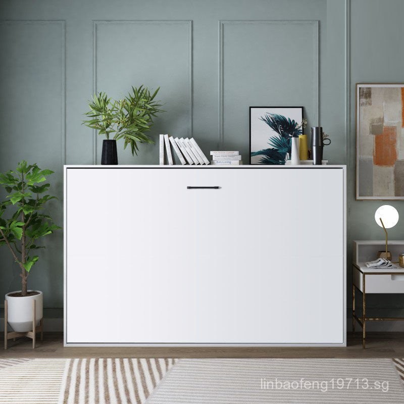 Solid Wood Invisible Bed Wardrobe Integrated Wall Bed Positive Side ...