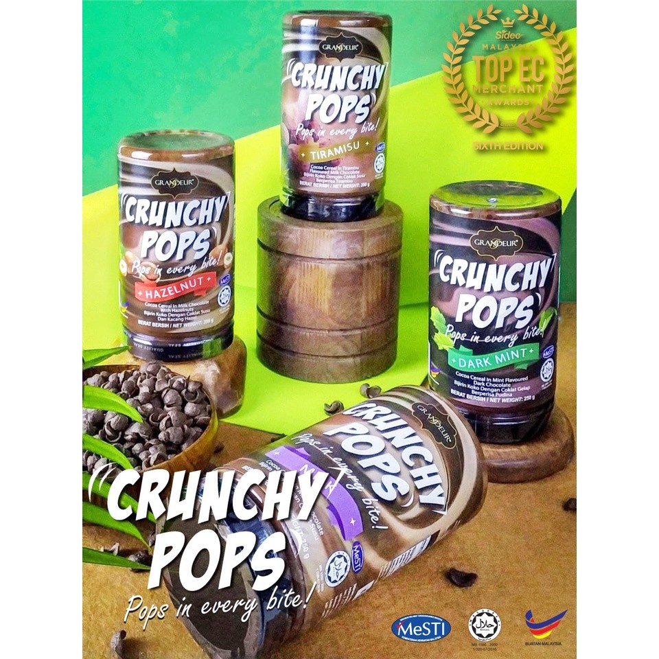 GRANDEUR Choco Jar Crunchy Pops Cocoa Cereal In Milk CHOCOLATE Coklat ...