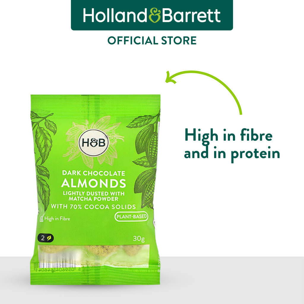 Holland & Barrett Dark Chocolate Matcha Coated Almonds 30g | Shopee ...