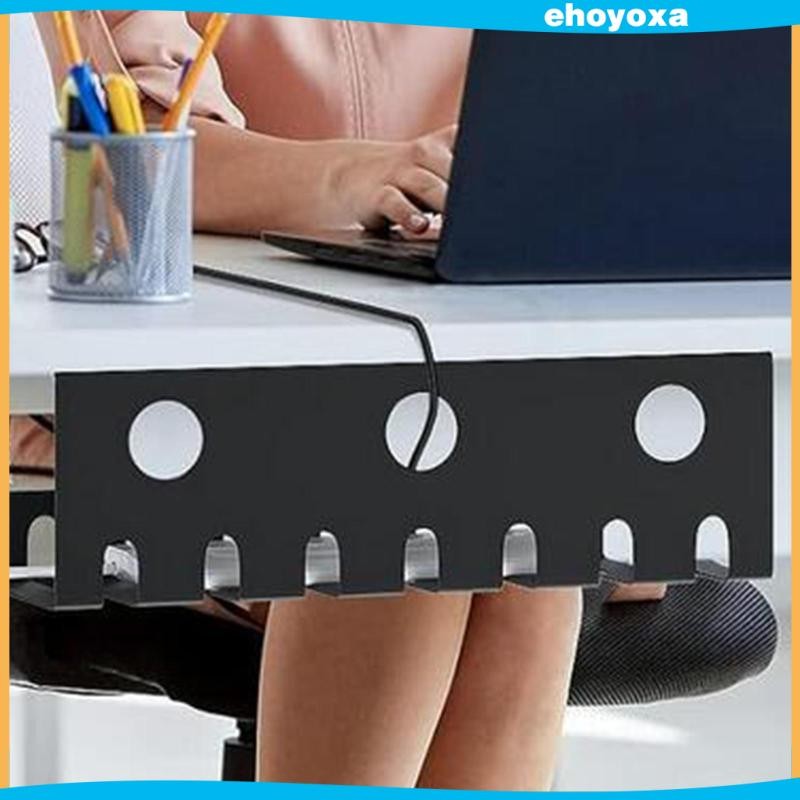 [Ehoyoxa] 2x Wire Organizer Cable Tray under Desk Cable Rack for ...