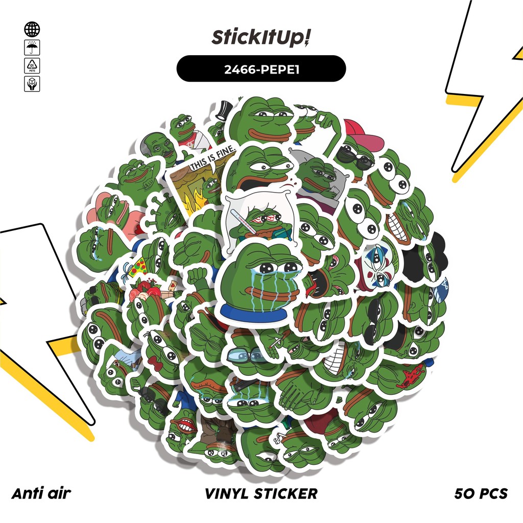 50 Pcs Sticker PACK PEPE THE FROG MEME PACK 01 Cute Aesthetic Vinyl ...