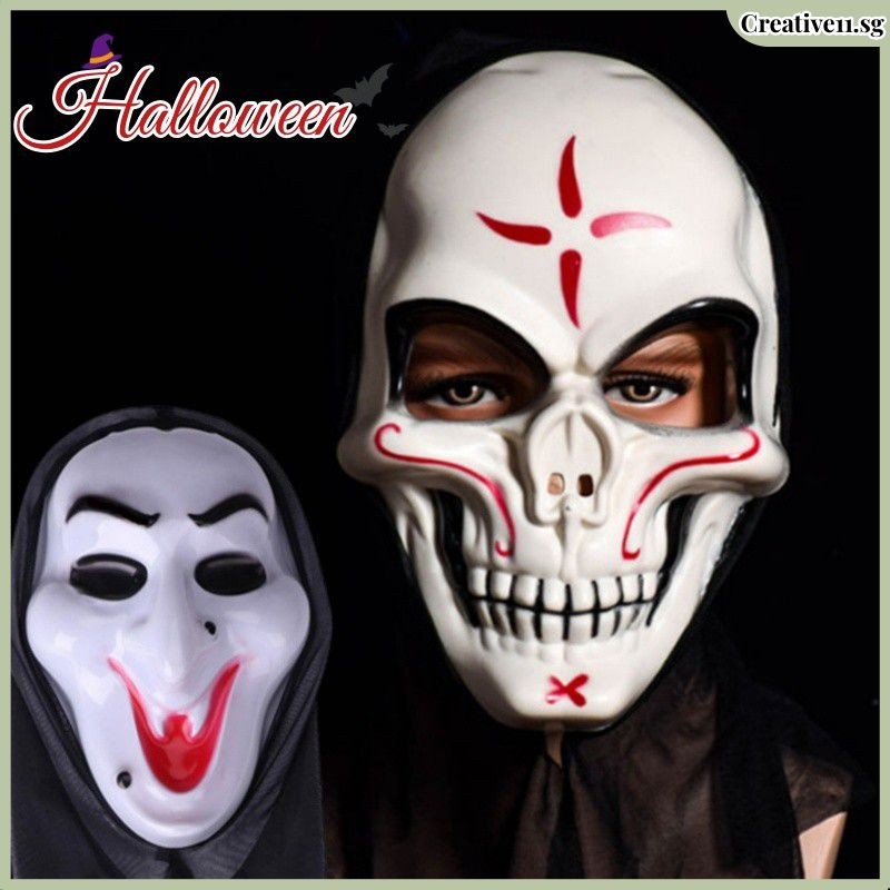 Ghost Mask Halloween Horror Ghostface Trick Prop Makeup Ball Evil ...