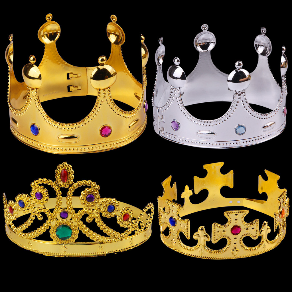 King Crown Halloween Ball Dress Up Plastic Crown Scepter Party Supplies ...