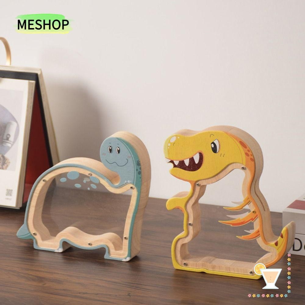 MESHOP Wooden Dinosaur Piggy Banks, Money Saving Educational ...