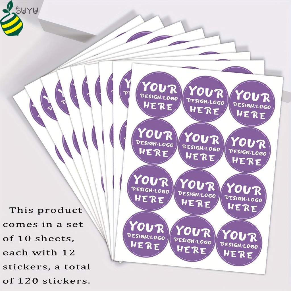 Custom 120pcs/set 38mm Custom Stickers Custom Logo Bag Seal Stickers ...