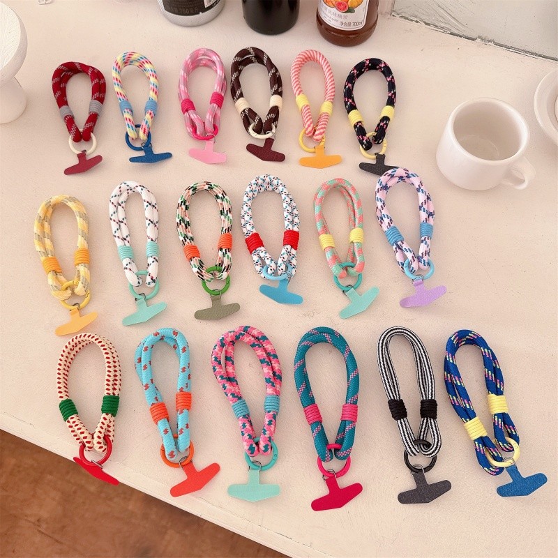 INS 18 Color Korean Colorful Diagonal Stripes Phone Straps Portable ...