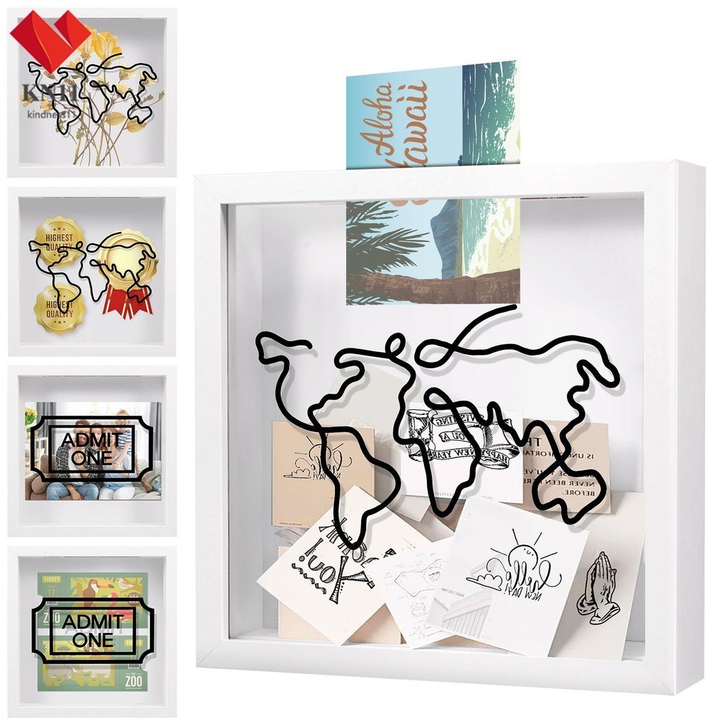 Ticket Shadow Box 20x20cm 3D Picture Frame for Filling Deep Display ...