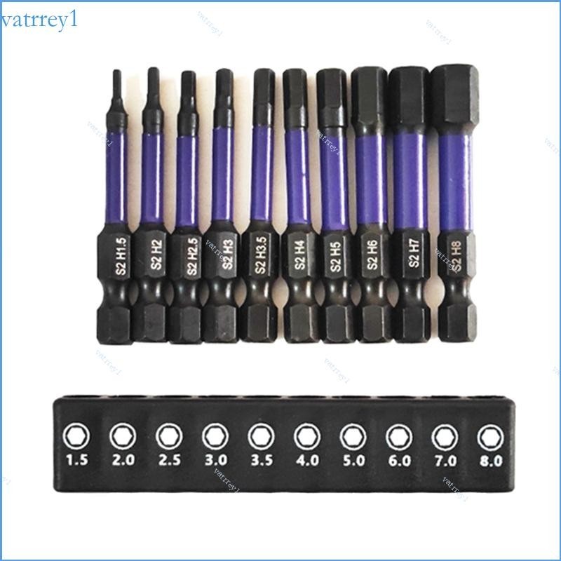 VAT1 10Pcs Hex Head Allen Wrench Drill Bit Set Allen Screwdriver Bit ...
