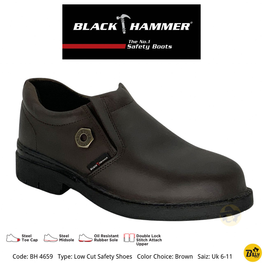 BLACK HAMMER Brand Men’s 4000 Series Low Cut Slip On Safety Shoes ...