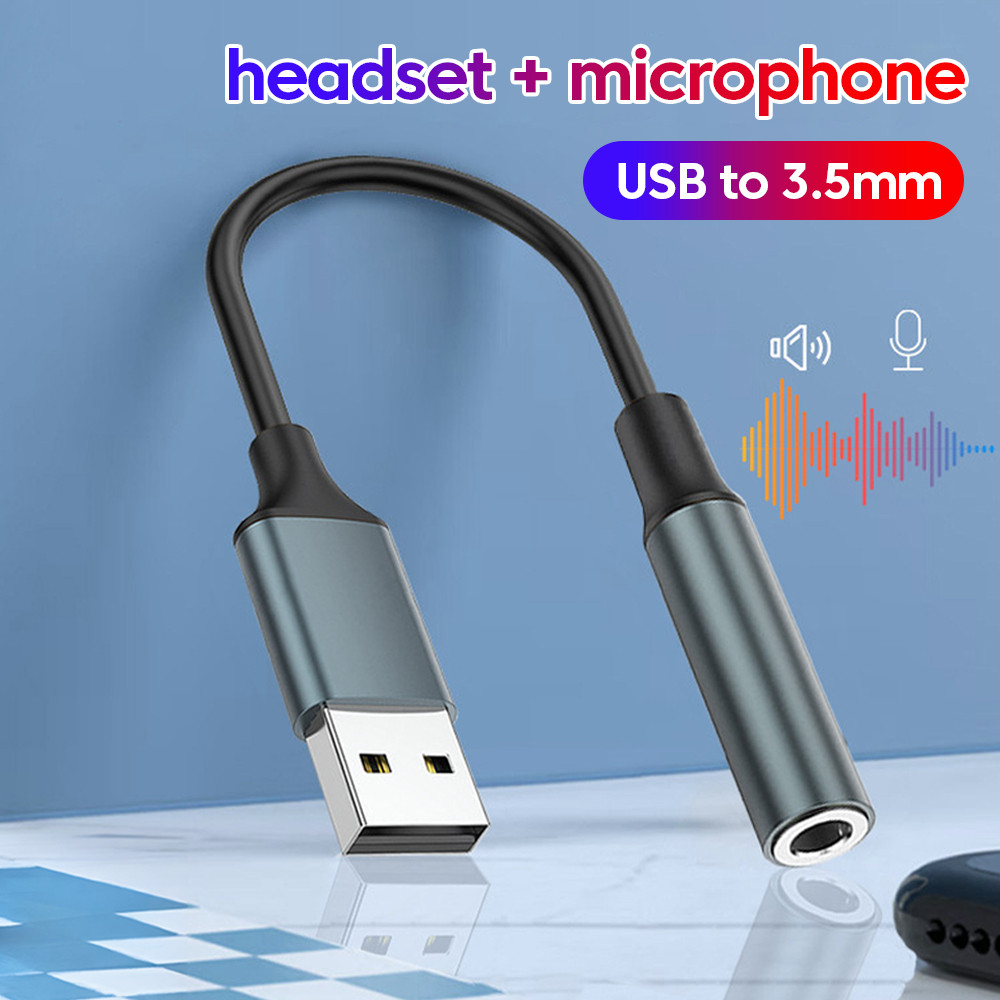 Laptop Desktop USB To 3.5mm Audio Earphone Adapter External USB Sound ...