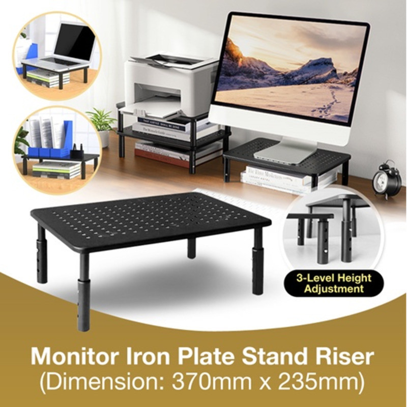 Monitor Stand 3 Height Adjustable Monitor Stand Ergonomic Metal Monitor ...