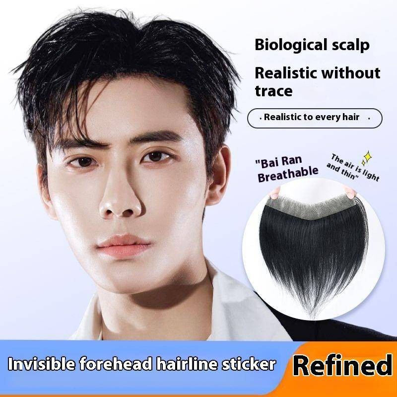 M-Type Men Toupee Forehead Hair Line Frontal Hairpiece for Men With 6 ...