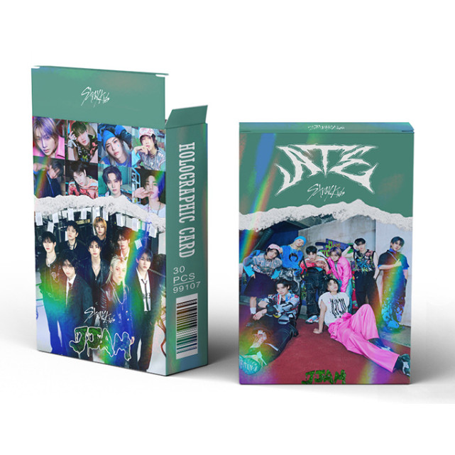 30Pcs Straykids ATE Laser Hologram Lomo Cards Magic School ROCK STAR ...
