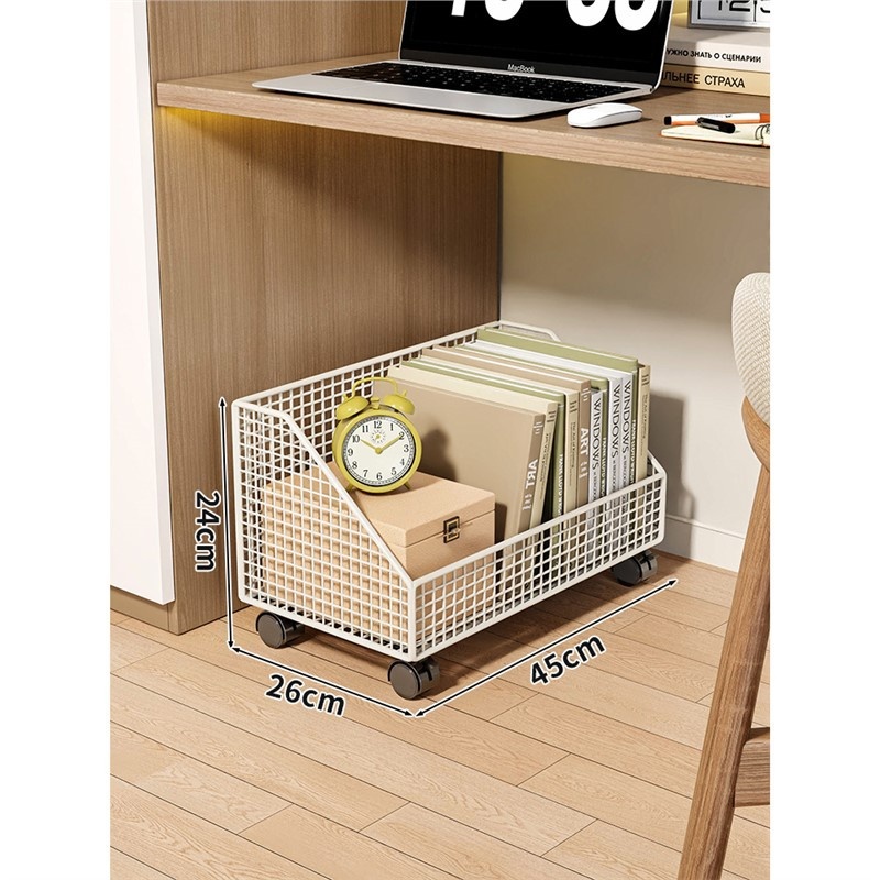 Bookshelf Schoolbag Storage Rack Movable Household Trolley Office ...