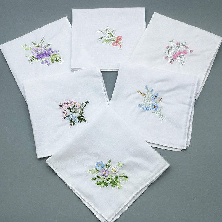 Cotton Embroidered Handkerchief Embroidered Pure Cotton Women's ...