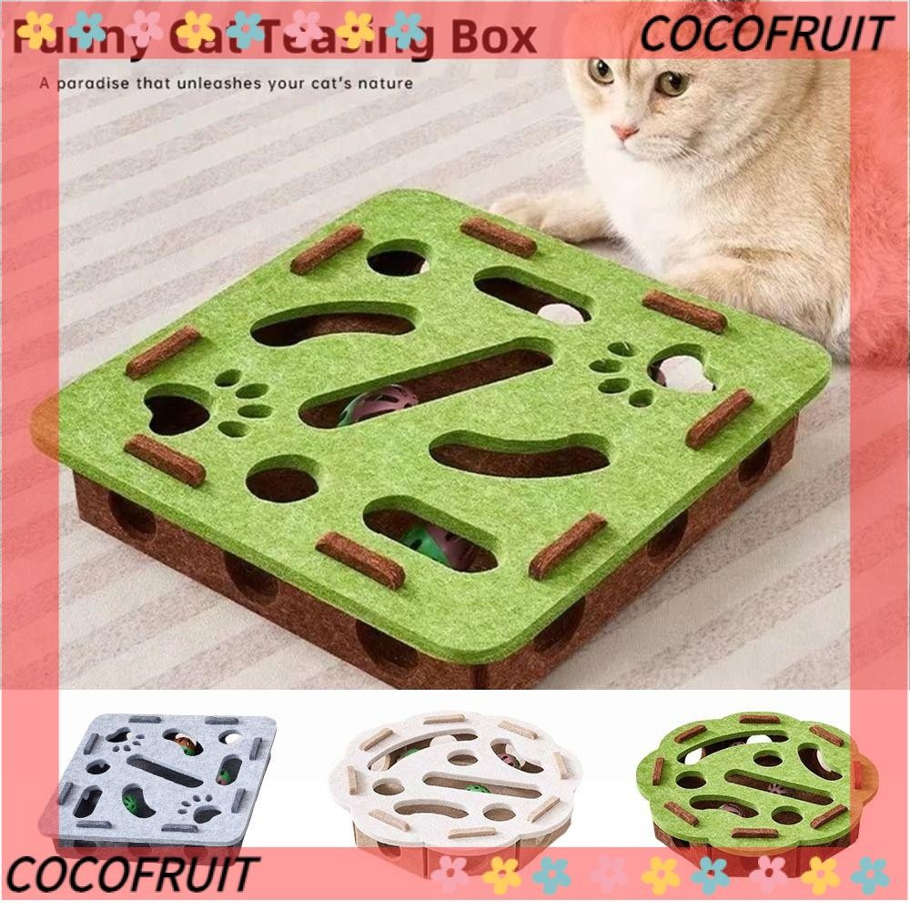 COCOFRUIT Cat Scratching Posts, with Ball Felt Cat Puzzle Box, Compact ...