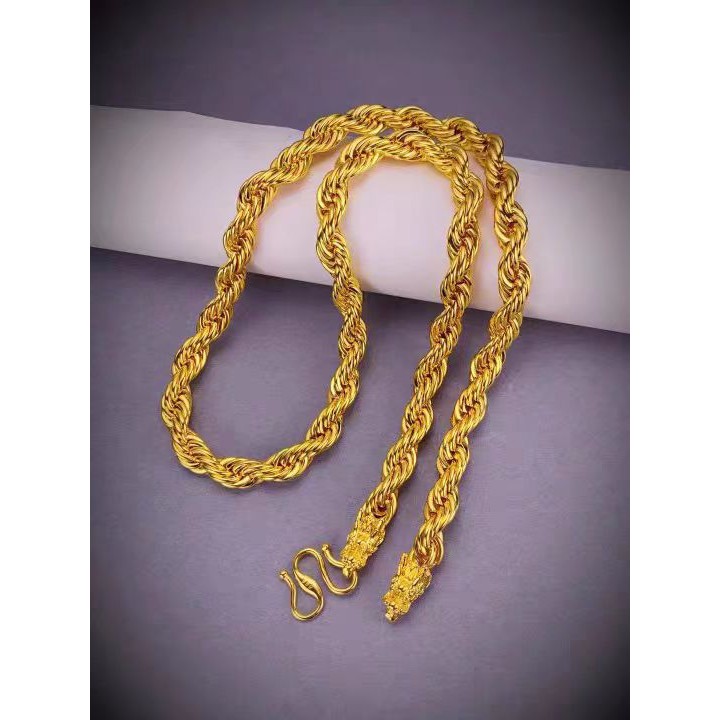 [Preferred] Vietnam Sand Gold Dragon Head Twist Chain Brass Gold-Plated ...
