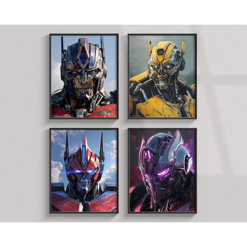 Transformers Poster Optimus Prime Bumblebee Starscream Megatron Set Of ...