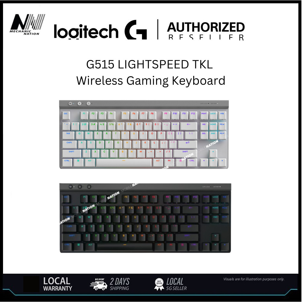 Logitech G515 Lightspeed Bluetooth Wireless TKL Low Profile Gaming ...