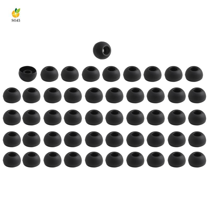 50 Pcs Black Earbuds Earpiece In Ear Buds Tip Cover Replacement ...