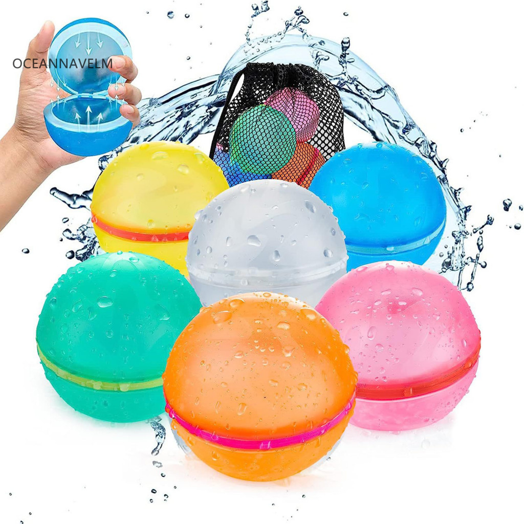 Splash Water Ball Kids Water Toy Reusable Water Balloon Set with Mesh ...