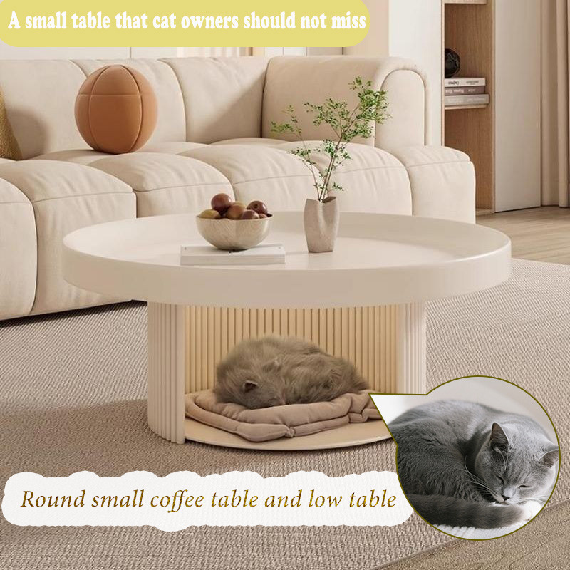 Round table, low table, coffee table, pet living room sofa and coffee ...