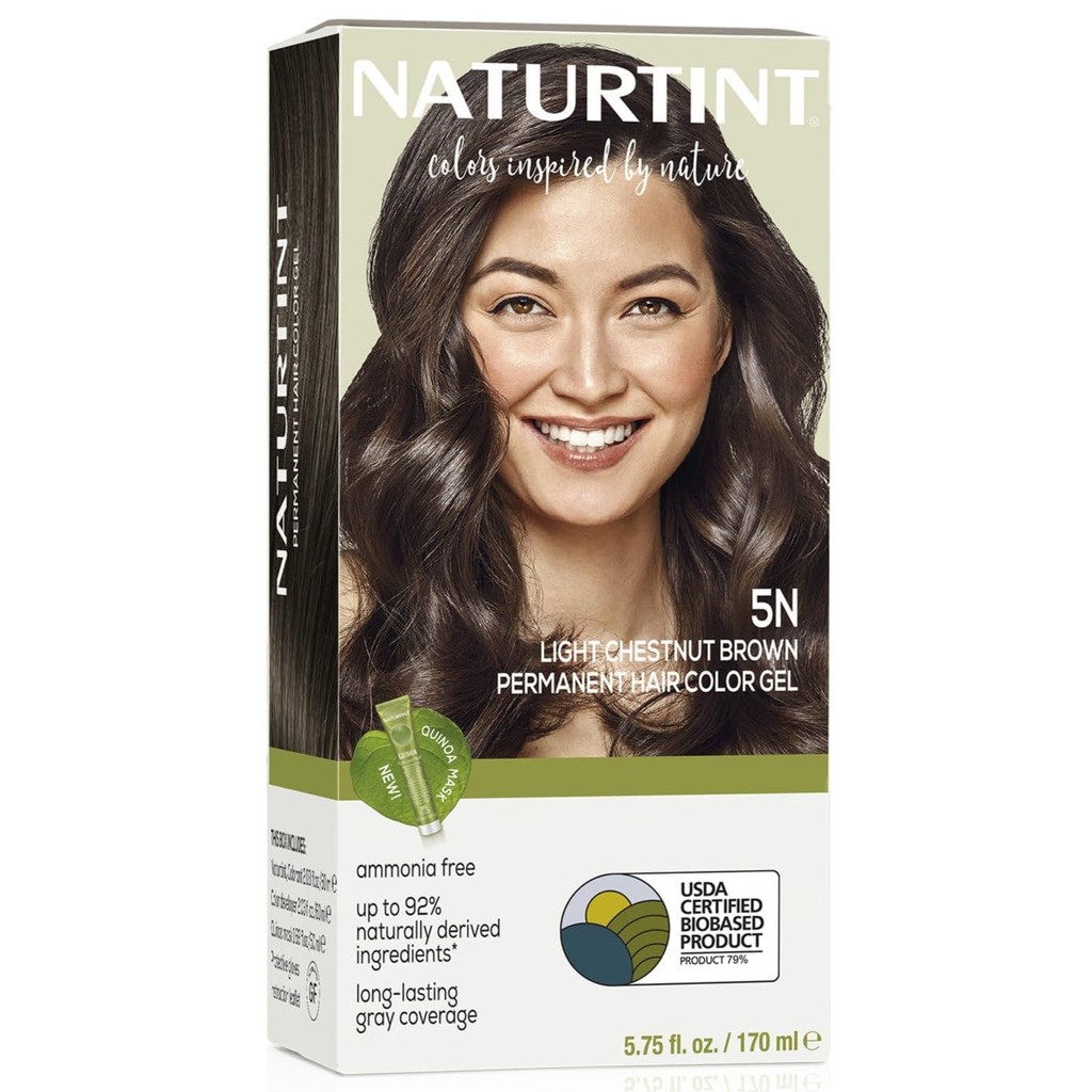 Naturtint 5N Light Chestnut Brown Permanent Hair Color (Pack of 1), Ammonia Free, Vegan, Cruelty ...