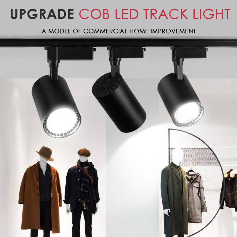 COB LED Track Light 12W 20W 30W 40W Rail Lamp Track Lighting Spotlight ...