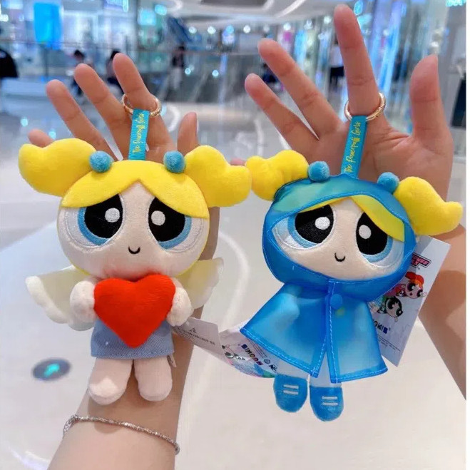 Cute The Powerpuff Girls Plush Toy Bag Pendant Raincoat And Angel ...