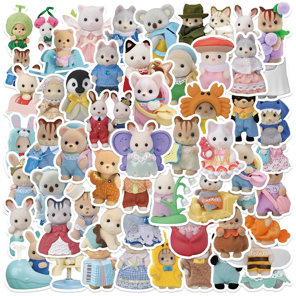 50 pcs Cute Sylvanian Families/Calico Critters Dolls Waterproof PVC ...