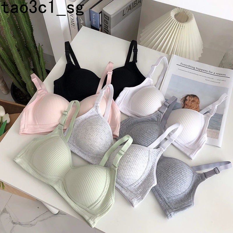 Women Cotton Thin Bralette,comfortable Seamless Push Up Bra,soft Solid ...