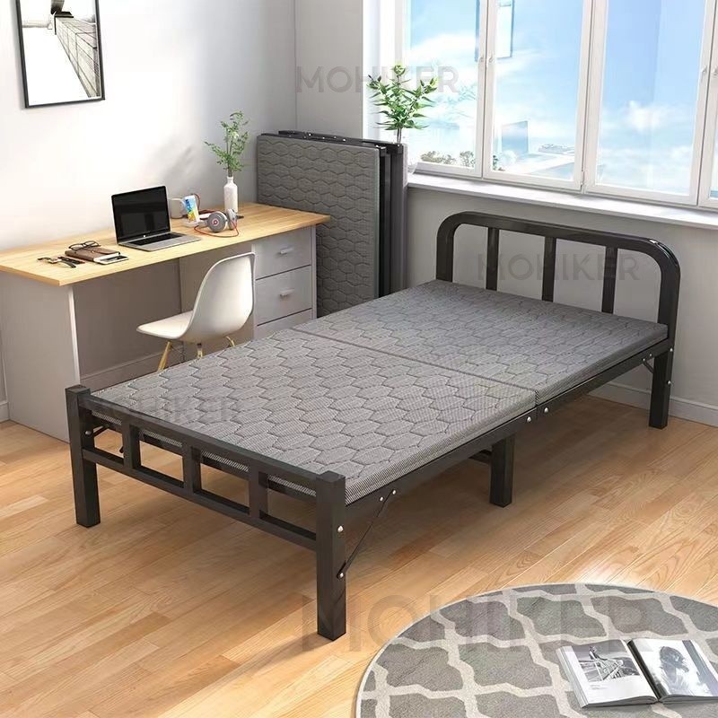 MK Foldable Bed Office Single Bed Frame Room Rental Housing Beds Super ...
